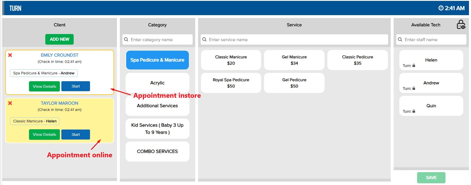 Check-in instore | Free Time POS