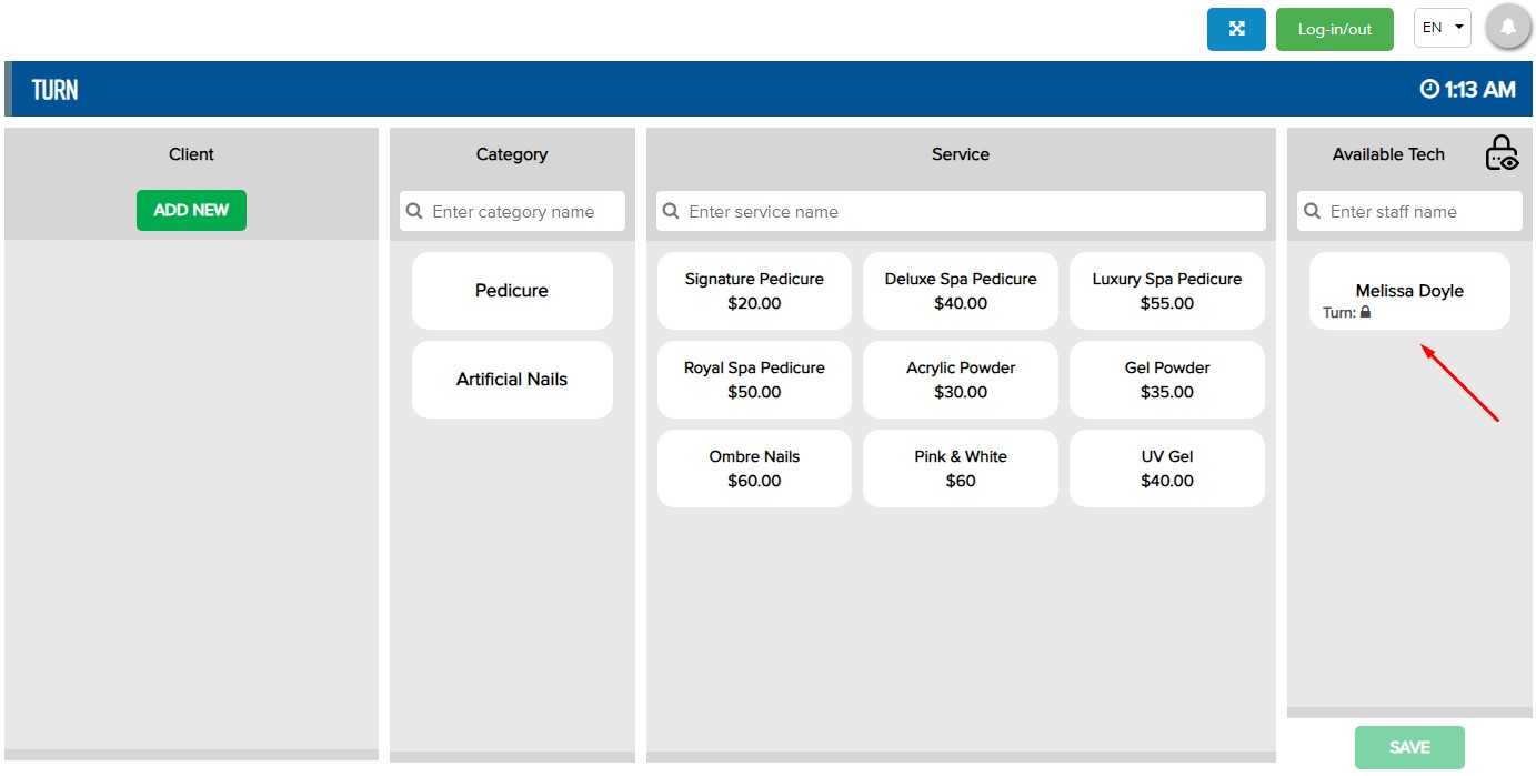 Login/out for staff | Free Time POS